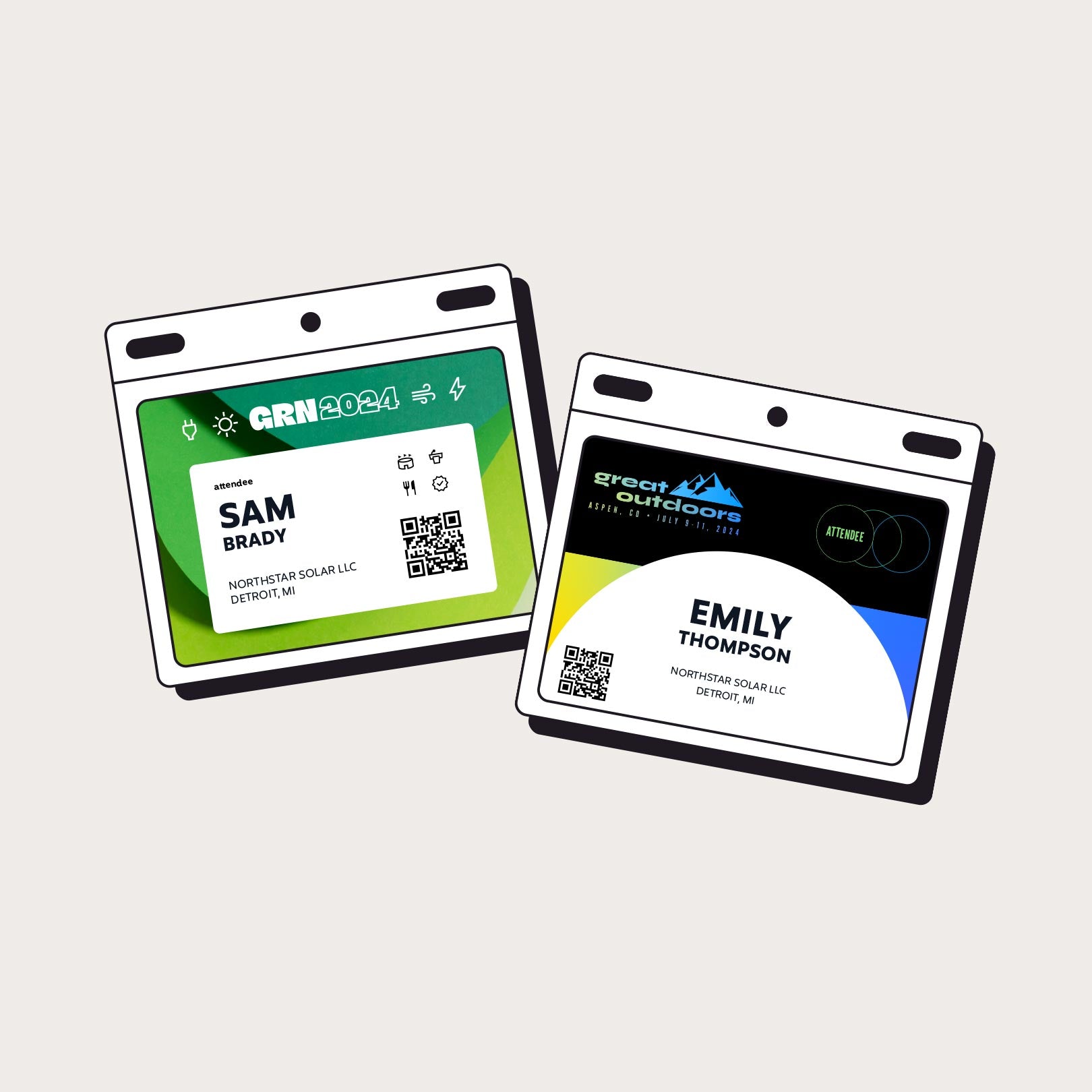 4x3 Event Badge Holder - Double Notch | Billy’s Badges