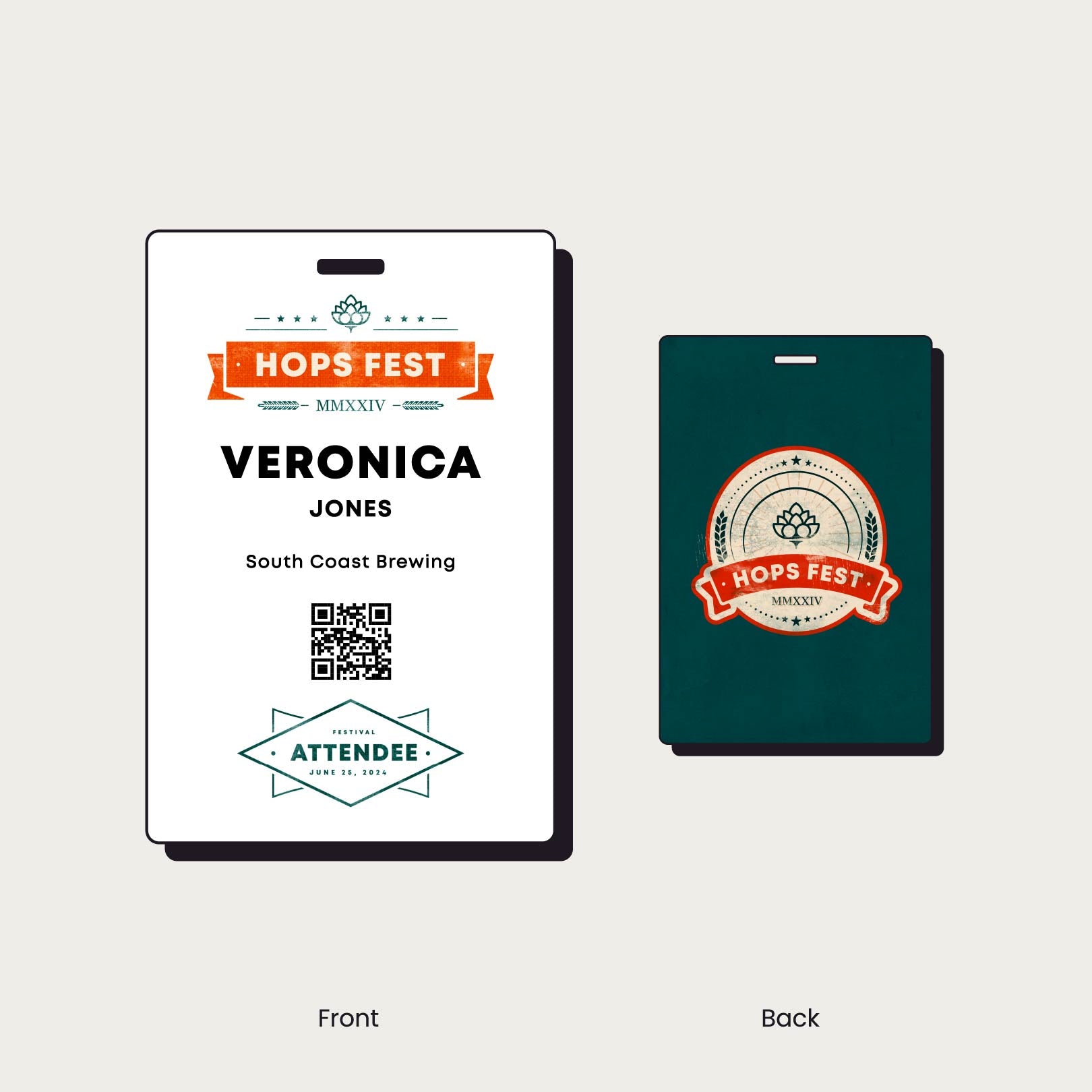 4” x 6” Plastic Event Badge - Double Sided, Single Notch | Billy’s Badges