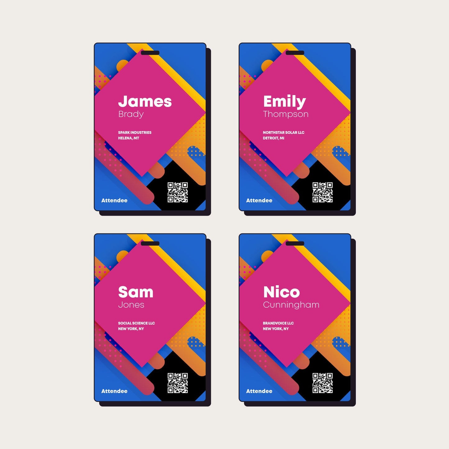 Pre-Printed Custom Event Badges